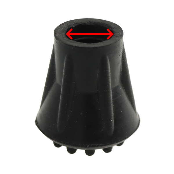Type C Black Walking Stick Rubber Ferrule - WalkingSticks.co.uk