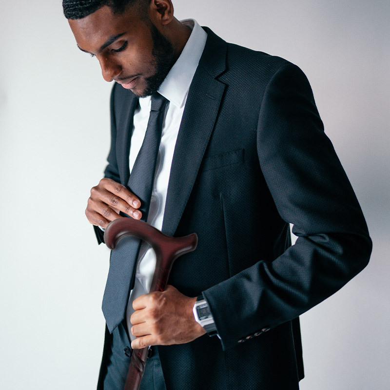 Accessorise a Black Suit with a Stick - WalkingSticks.co.uk