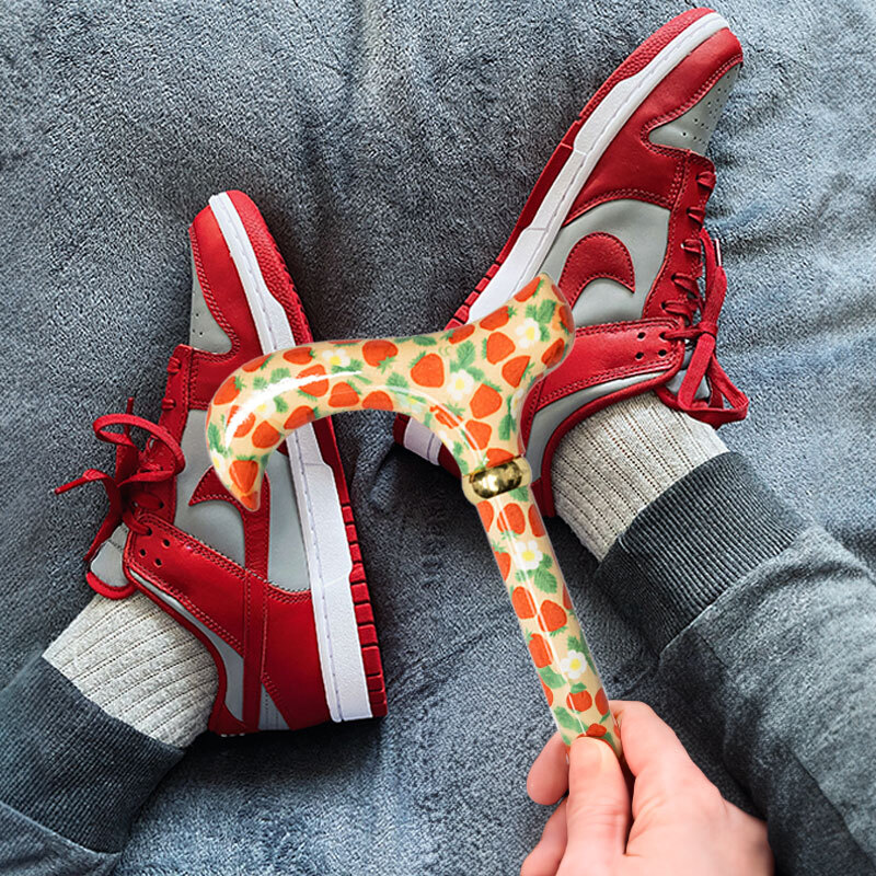 Match Red Shoes with Your Walking Stick - WalkingSticks.co.uk