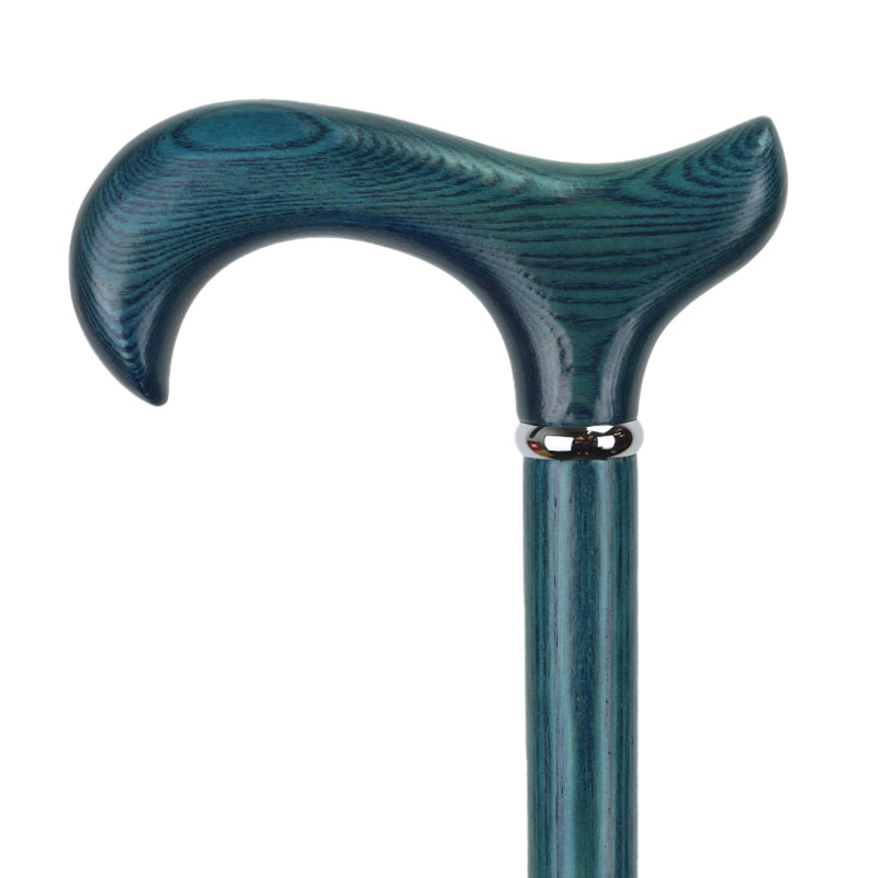 Teal Derby-Handle Walking Stick - WalkingSticks.co.uk