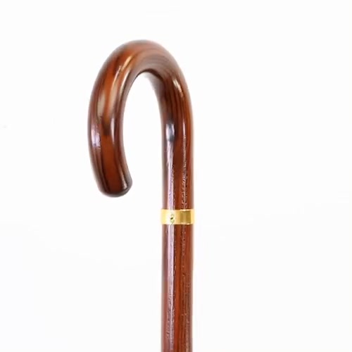 Collared Cherry Cane with Crook Handle - WalkingSticks.co.uk