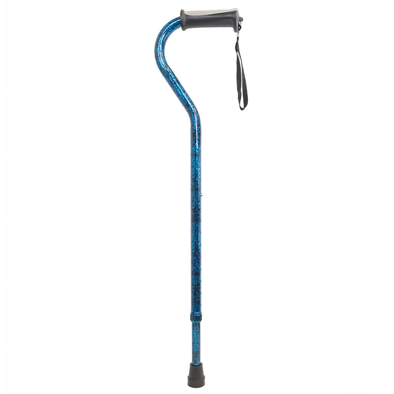 Blue Crackle Walking Stick Gel Handle - WalkingSticks.co.uk