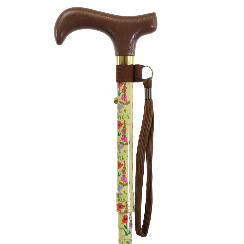 Folding Wild Flowers Walking Stick - WalkingSticks.co.uk