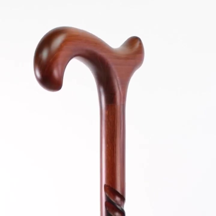 Gents' Beech Derby Walking Stick with Spiral - WalkingSticks.co.uk