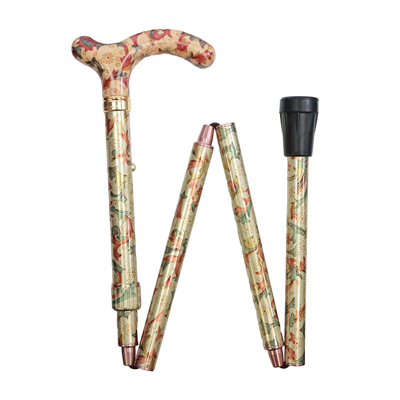 Petite Adjustable Folding Floral Cane - WalkingSticks.co.uk