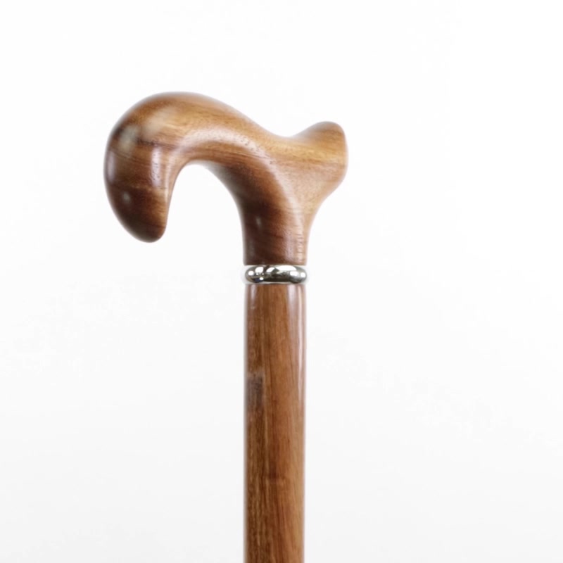 Zebrawood Cane w/ Chrome Derby Handle - WalkingSticks.co.uk