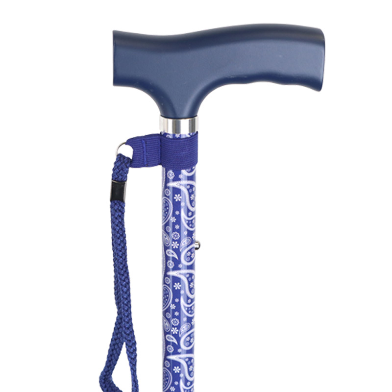 Ziggy Blue Paisley Adjustable Stick - WalkingSticks.co.uk