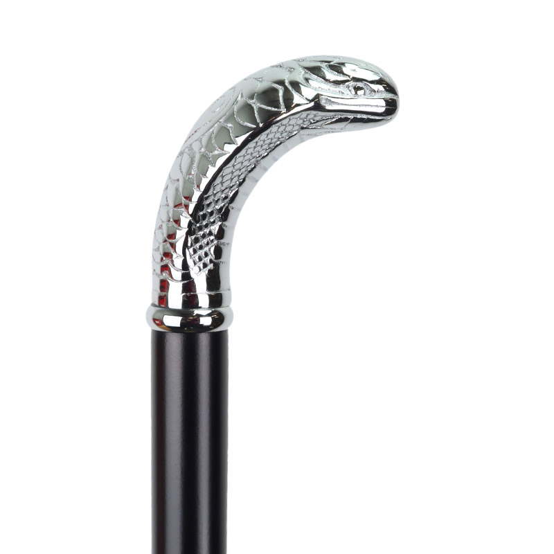Cobra Handle Chrome Dress Cane - WalkingSticks.co.uk