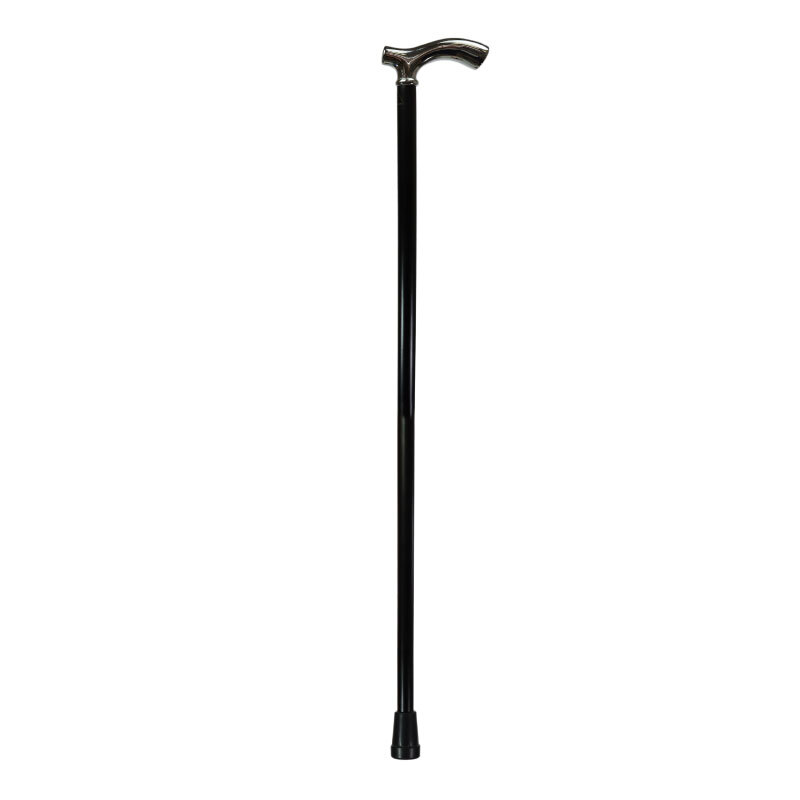 Chrome Plated Fritz Handle Black Cane - WalkingSticks.co.uk