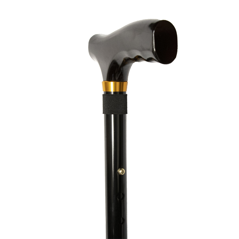 Black Folding Cane with Crutch Handle - WalkingSticks.co.uk