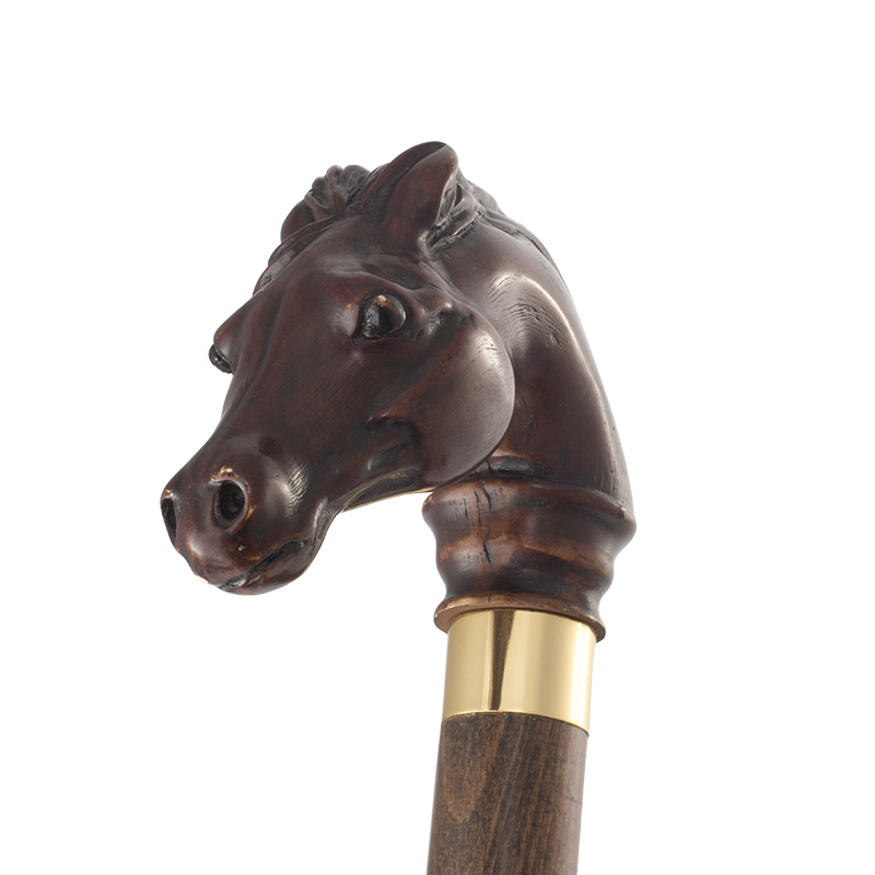 Brown Horse-Head Hardwood Cane - WalkingSticks.co.uk