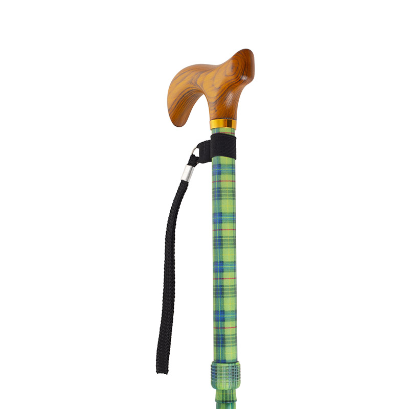Folding Tartan Derby Walking Stick - WalkingSticks.co.uk