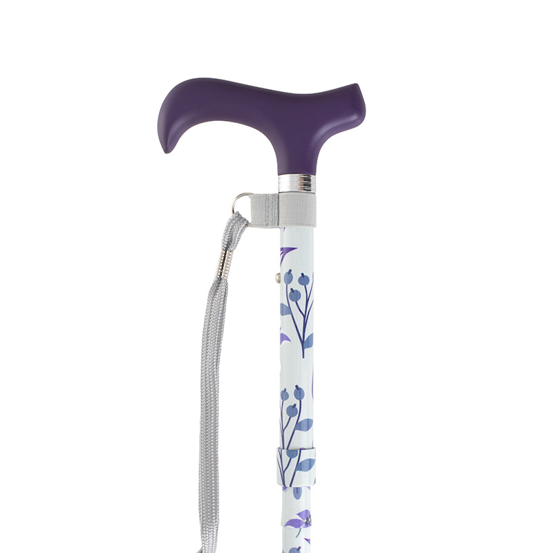 Floral-Pattern Folding Walking Stick - WalkingSticks.co.uk