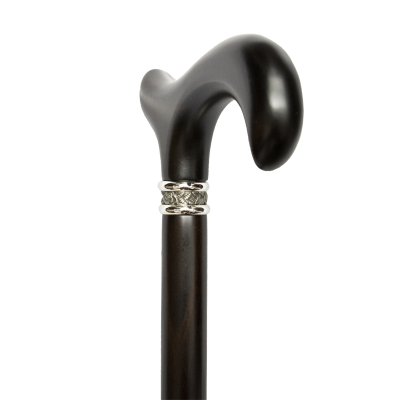 Buffalo Horn Derby Handle Ebony Cane - WalkingSticks.co.uk