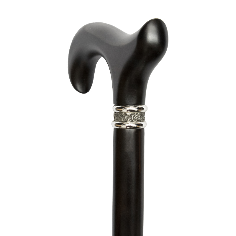 Buffalo Horn Derby Handle Ebony Cane - WalkingSticks.co.uk