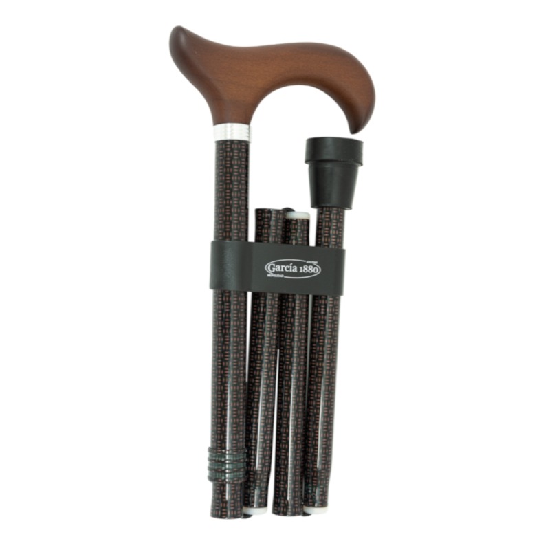 Folding Aluminium Cane (Modern Brown) - WalkingSticks.co.uk