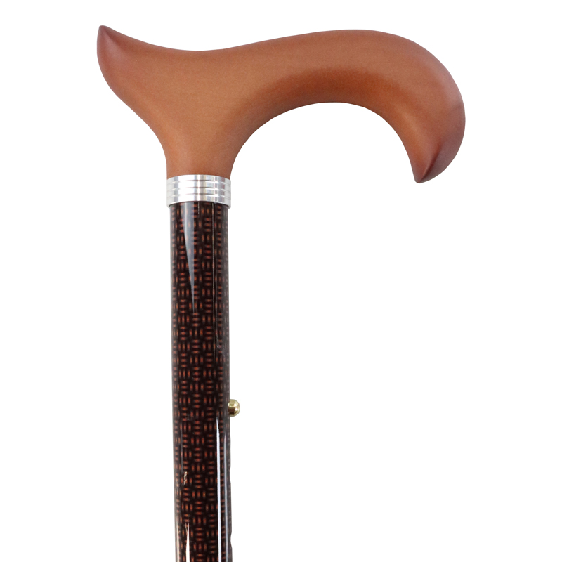 Folding Aluminium Cane (Modern Brown) - WalkingSticks.co.uk