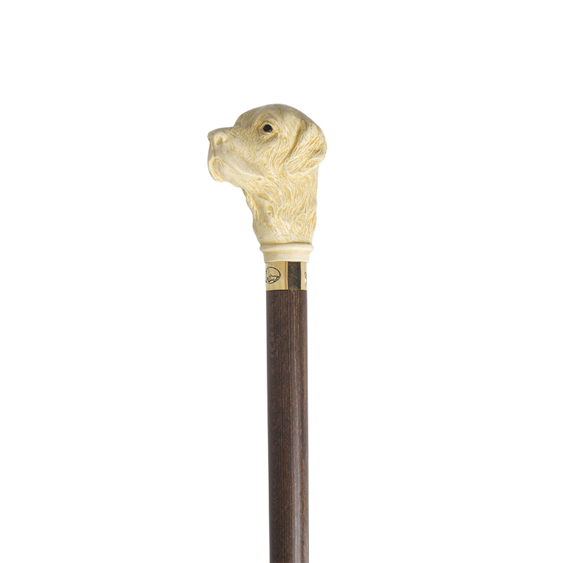 Imitation Ivory Golden Retriever Cane - WalkingSticks.co.uk