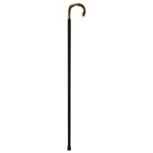 Black Beech Cane w/ Nickel Crook Handle - WalkingSticks.co.uk