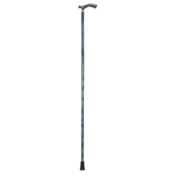 Blue Ash Cane with Chrome Fritz Handle - WalkingSticks.co.uk