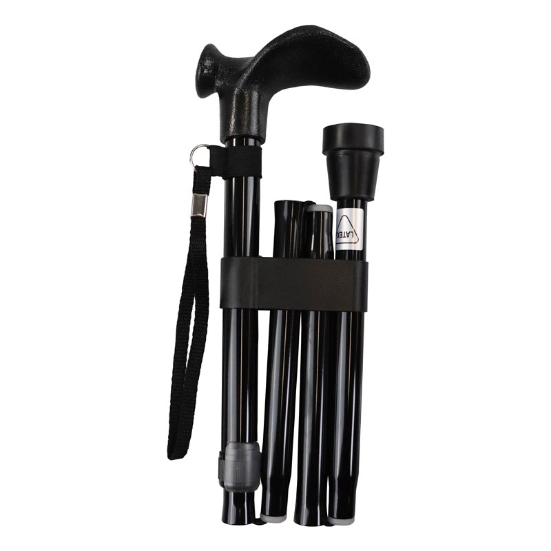 Black Adjustable Folding Walking Stick - WalkingSticks.co.uk