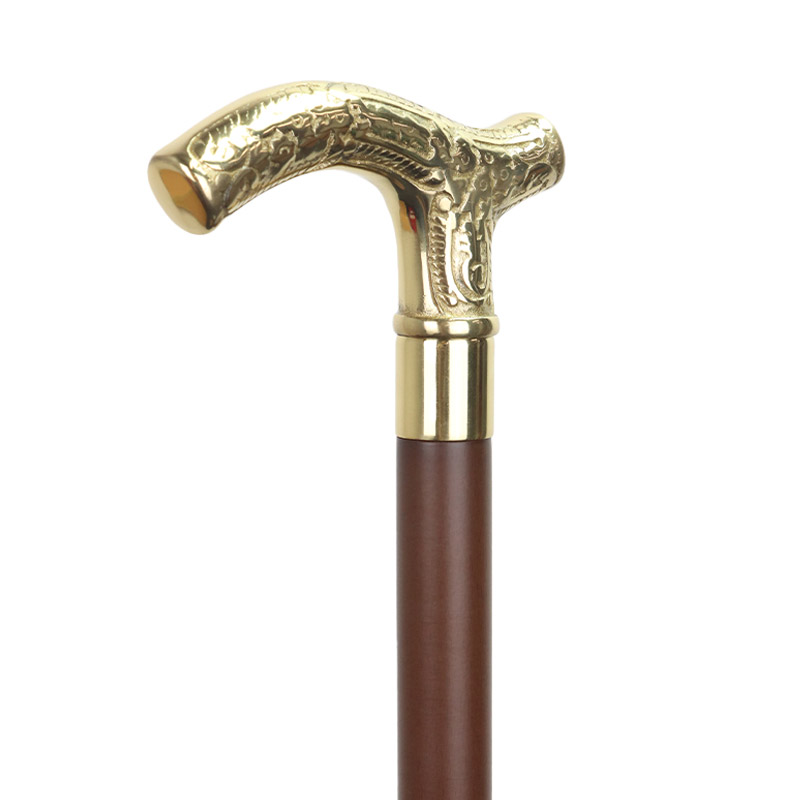 Brass Crutch Boxwood Walking Stick - WalkingSticks.co.uk