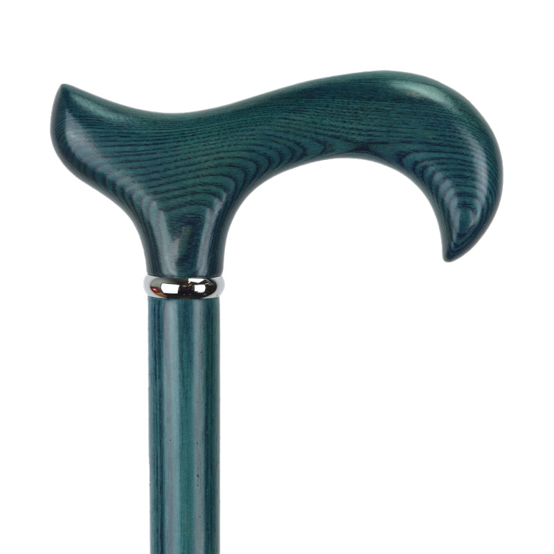 Teal Derby-Handle Walking Stick - WalkingSticks.co.uk