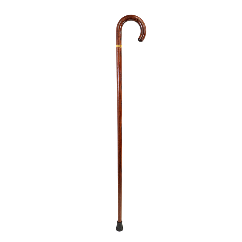 Collared Cherry Cane with Crook Handle - WalkingSticks.co.uk