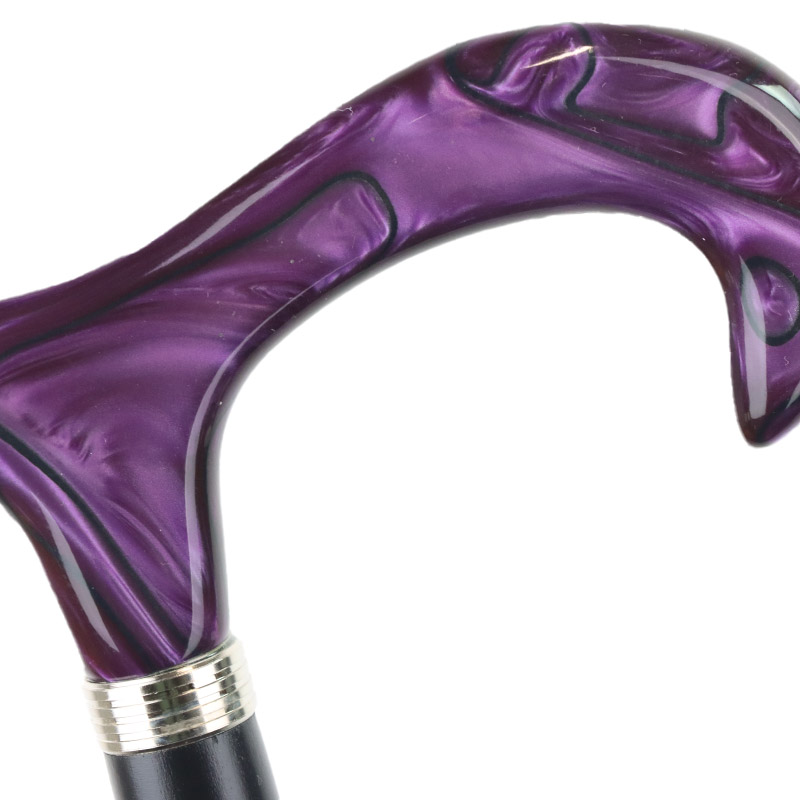 Marbled Amethyst Moderne Walking Cane - WalkingSticks.co.uk