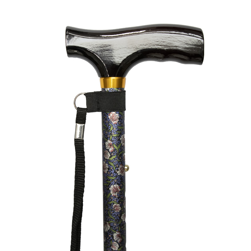 Wild Rose Adjustable Folding Cane - WalkingSticks.co.uk