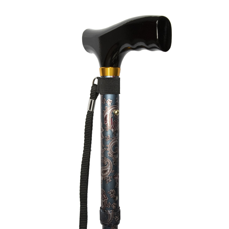 Paisley Folding Cane w/ Crutch Handle - WalkingSticks.co.uk