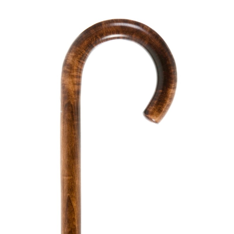 Scorched Maple Crook Handle Walking Stick - WalkingSticks.co.uk