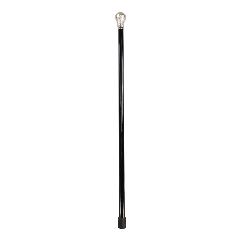 Black Beech Nickel Plated Ornate Capstick - WalkingSticks.co.uk