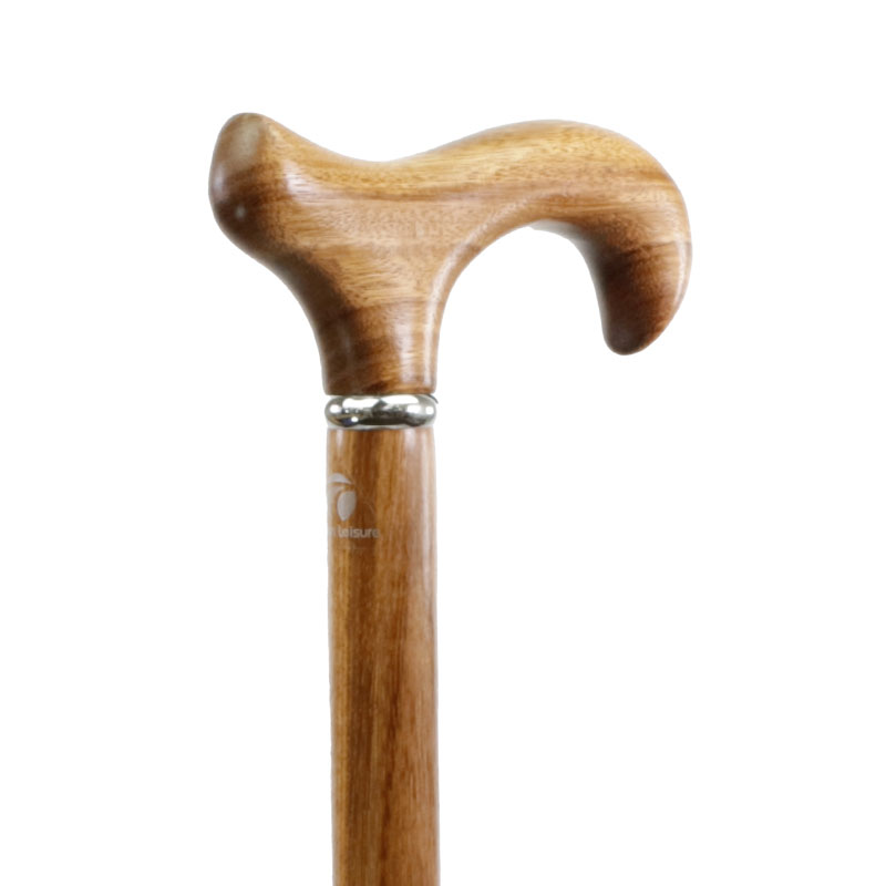 Zebrawood Cane w/ Chrome Derby Handle - WalkingSticks.co.uk