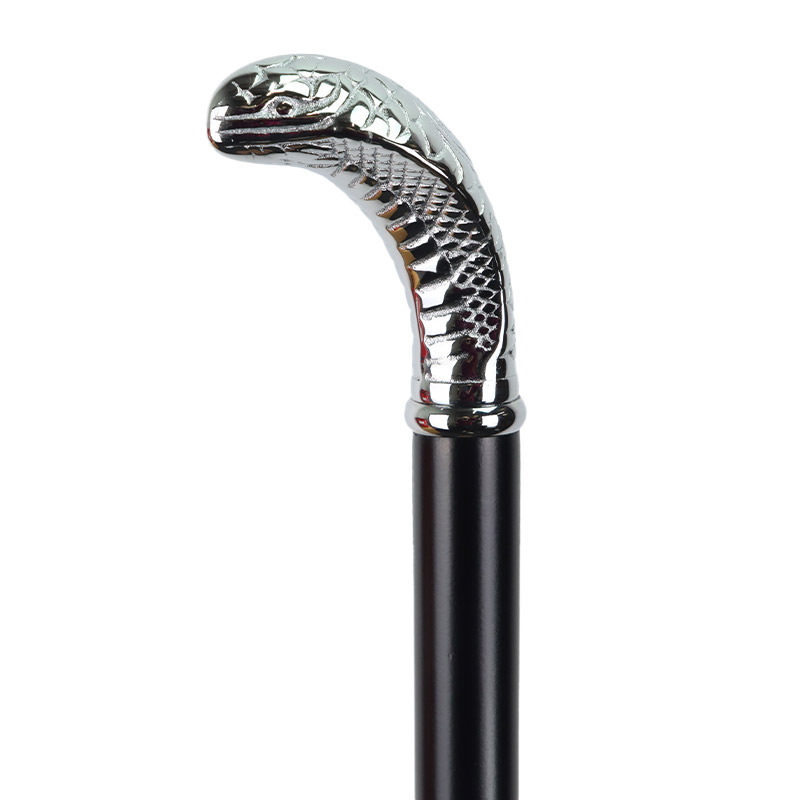 Cobra Handle Chrome Dress Cane - WalkingSticks.co.uk
