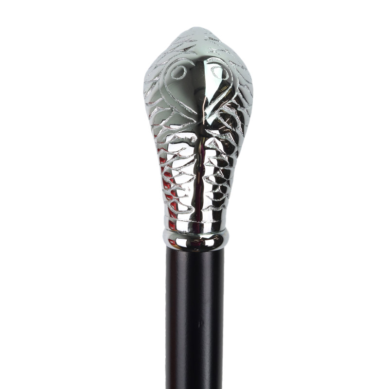 Cobra Handle Chrome Dress Cane - WalkingSticks.co.uk