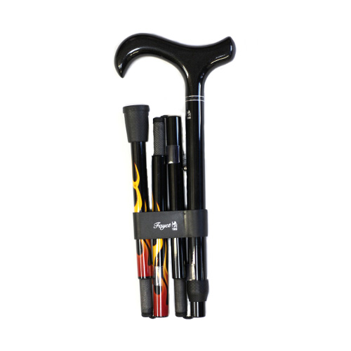Red Flame Folding Cane - WalkingSticks.co.uk