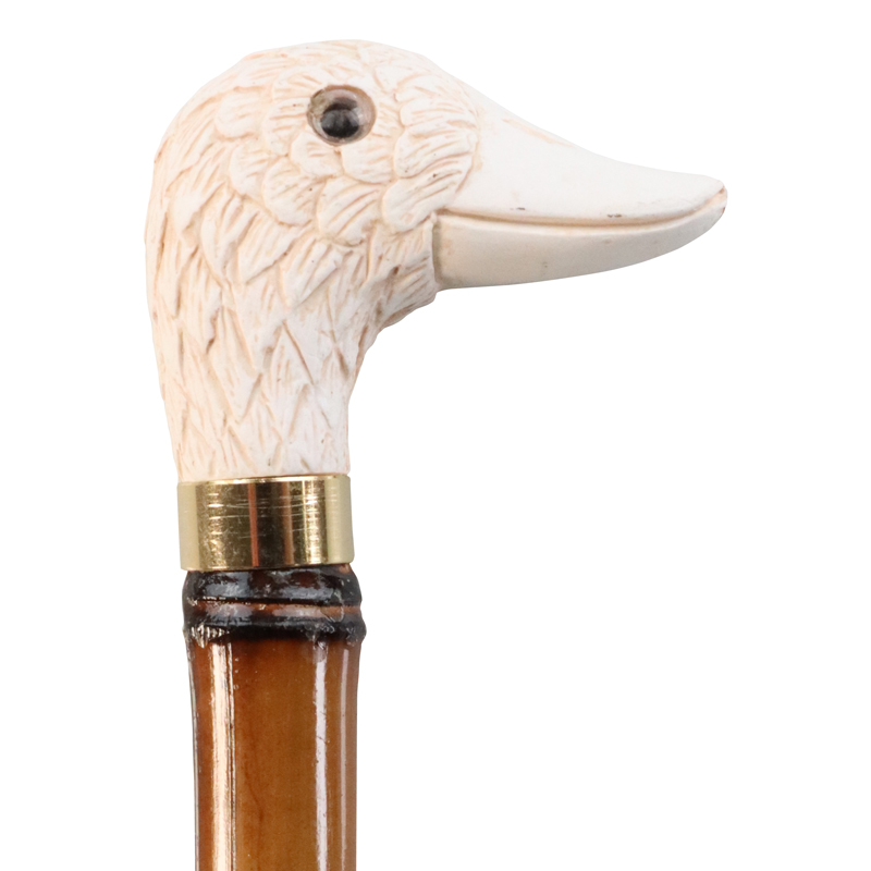 Imitation Ivory Duck-Head Cane - WalkingSticks.co.uk