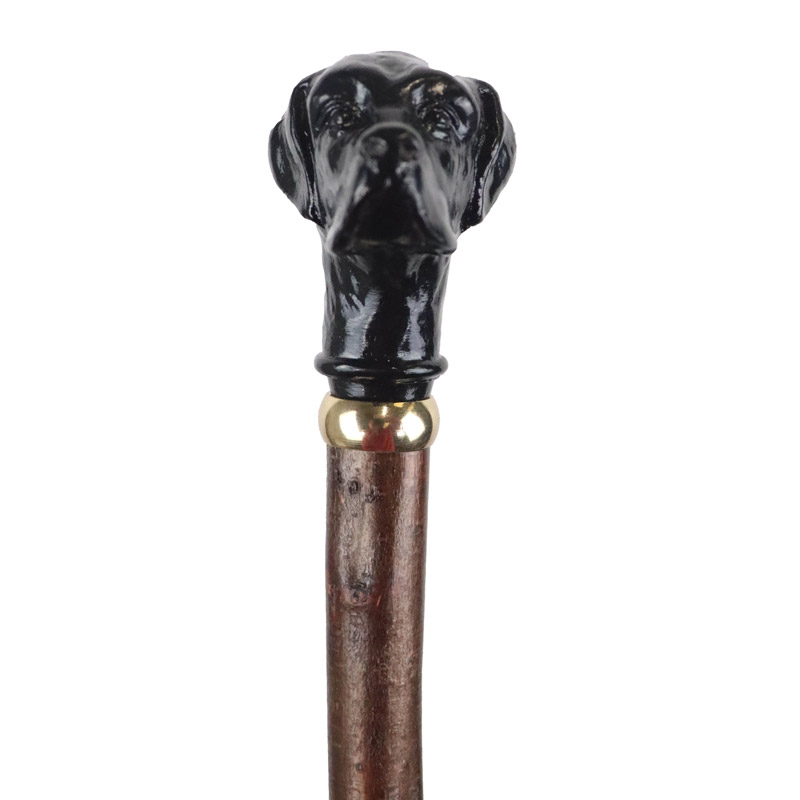 Black Labrador Handle Walking Stick - WalkingSticks.co.uk