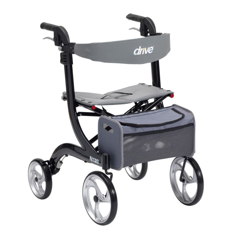 Drive Medical Black Nitro Rollator - WalkingSticks.co.uk