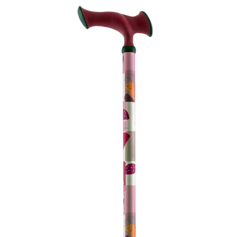 Modern Maroon Soft Ergo-Handle Stick - WalkingSticks.co.uk