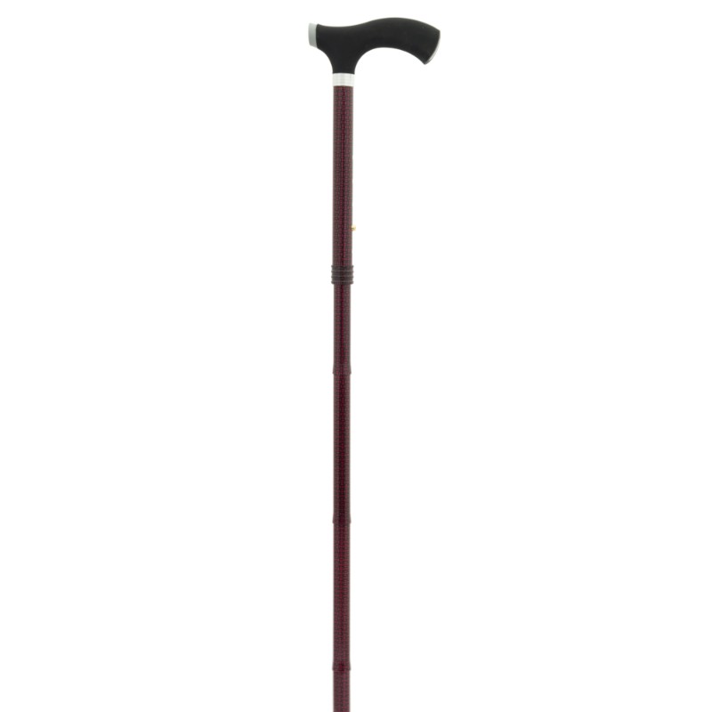 Folding Black/Red Crutch Walking Stick - WalkingSticks.co.uk