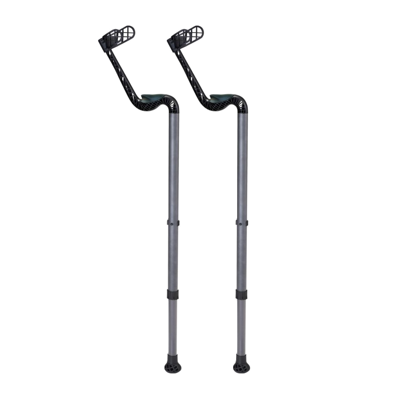 Ossenberg Soft Grip Grey Crutches (Pair) - WalkingSticks.co.uk