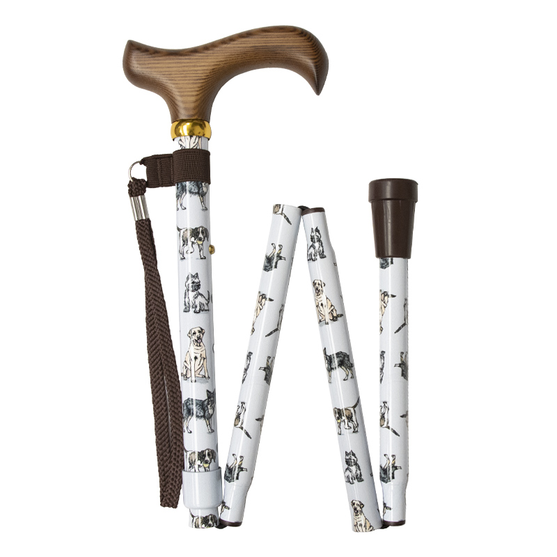 Height-Adjustable Folding Dogs Derby Walking Stick - WalkingSticks.co.uk