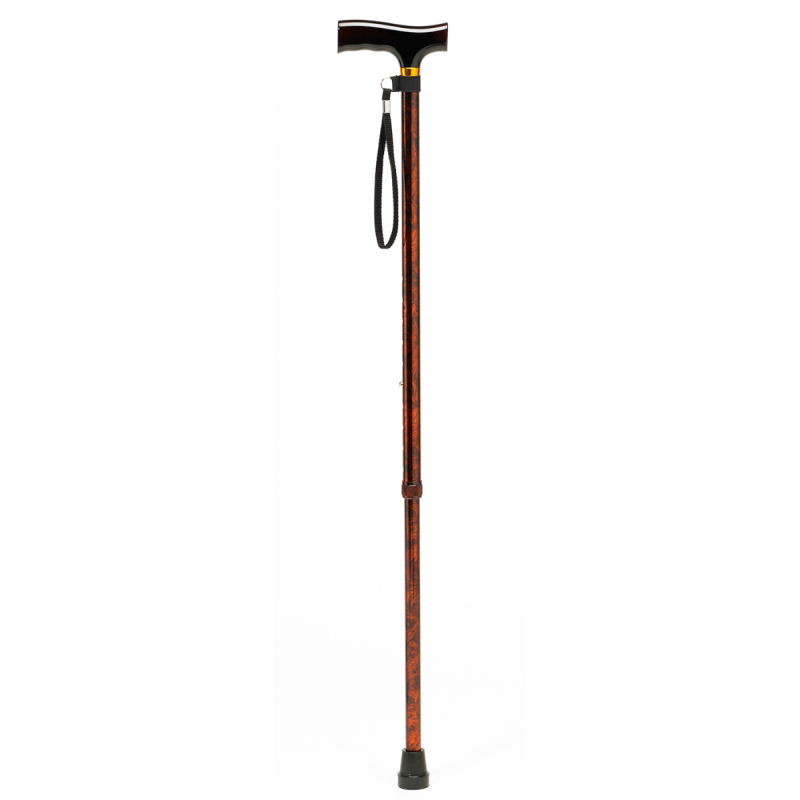 Height Adjustable Walnut Walking Stick with Crutch Handle ...