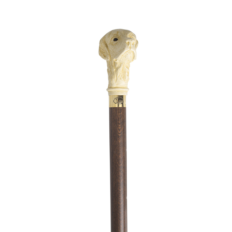 Imitation Ivory Golden Retriever Cane - WalkingSticks.co.uk