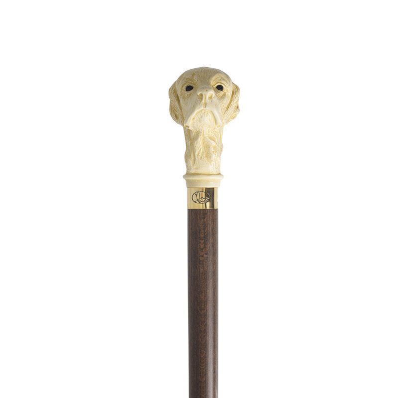 Imitation Ivory Golden Retriever Cane - WalkingSticks.co.uk