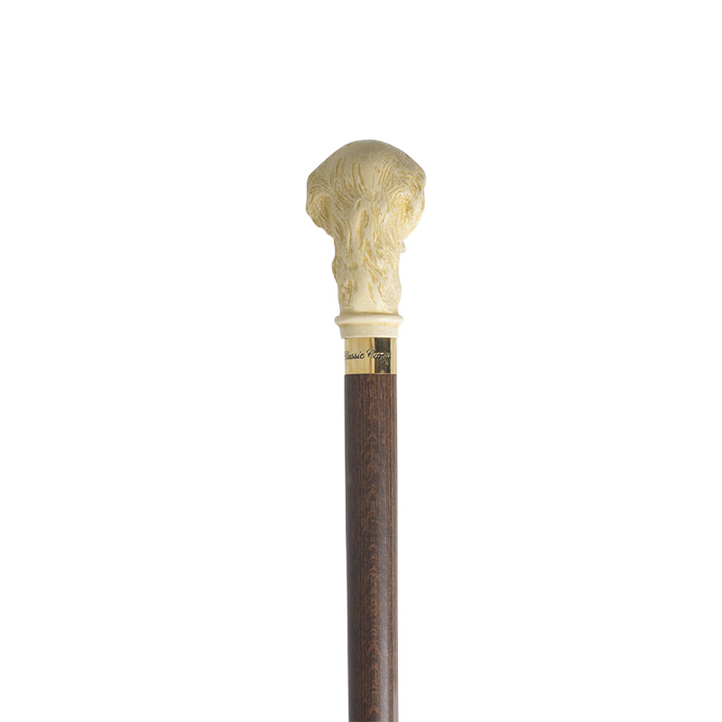 Imitation Ivory Golden Retriever Cane - WalkingSticks.co.uk