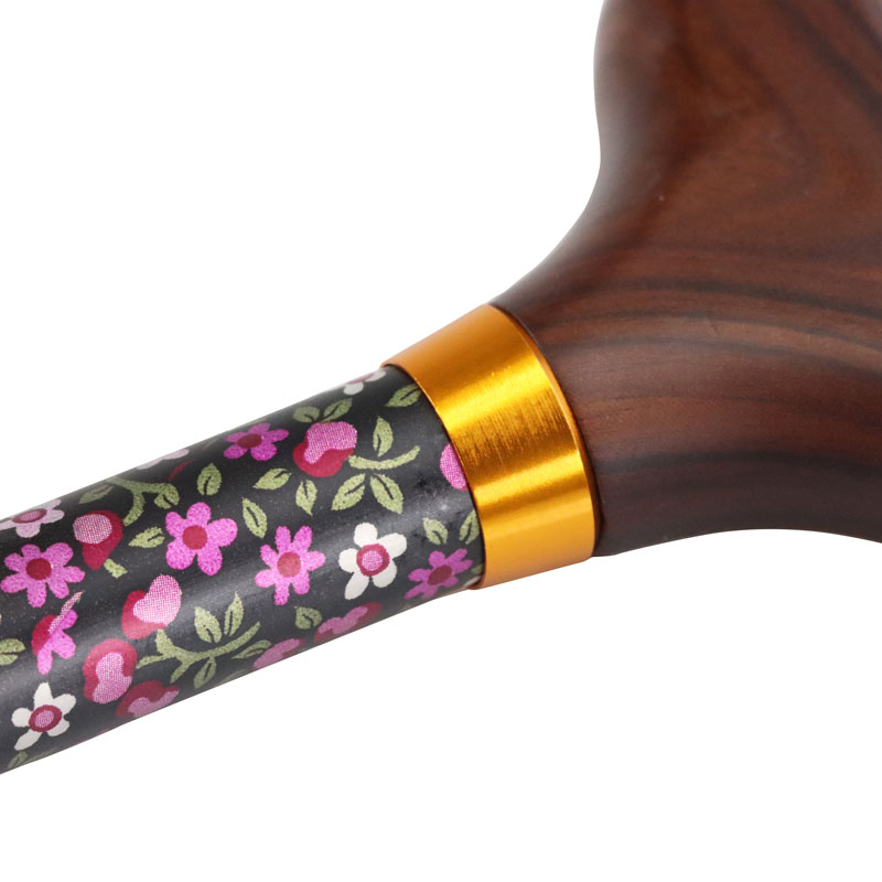 Adjustable Derby Cane (Violet Flowers) - WalkingSticks.co.uk
