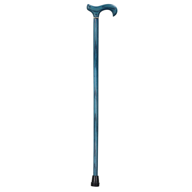 Teal Blue Ash Wood Derby Walking Cane - WalkingSticks.co.uk